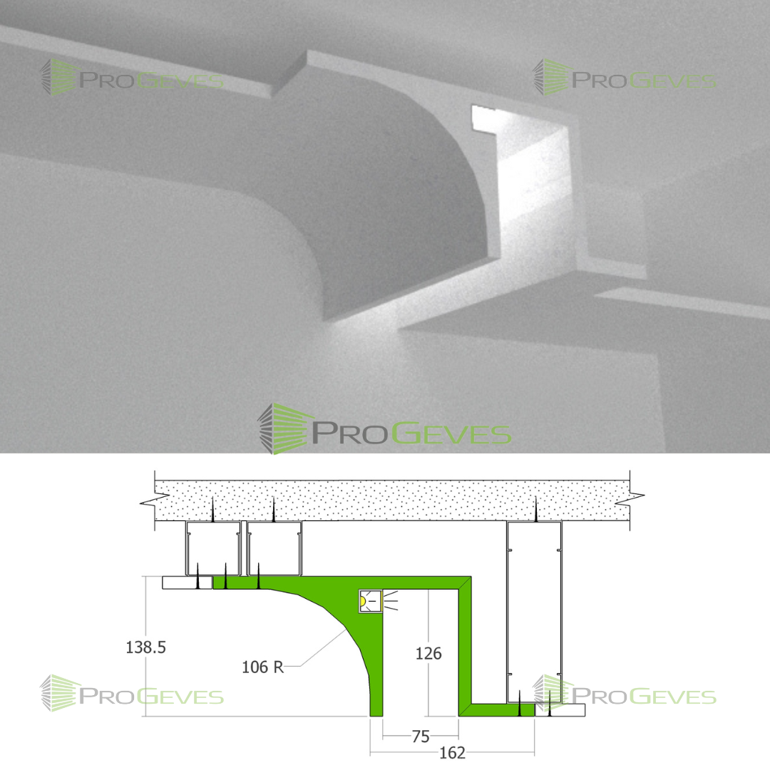 PG 18 גוף תאורה נסתרת מגבס - progeves